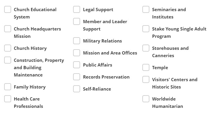 Senior Missionary Opportunities